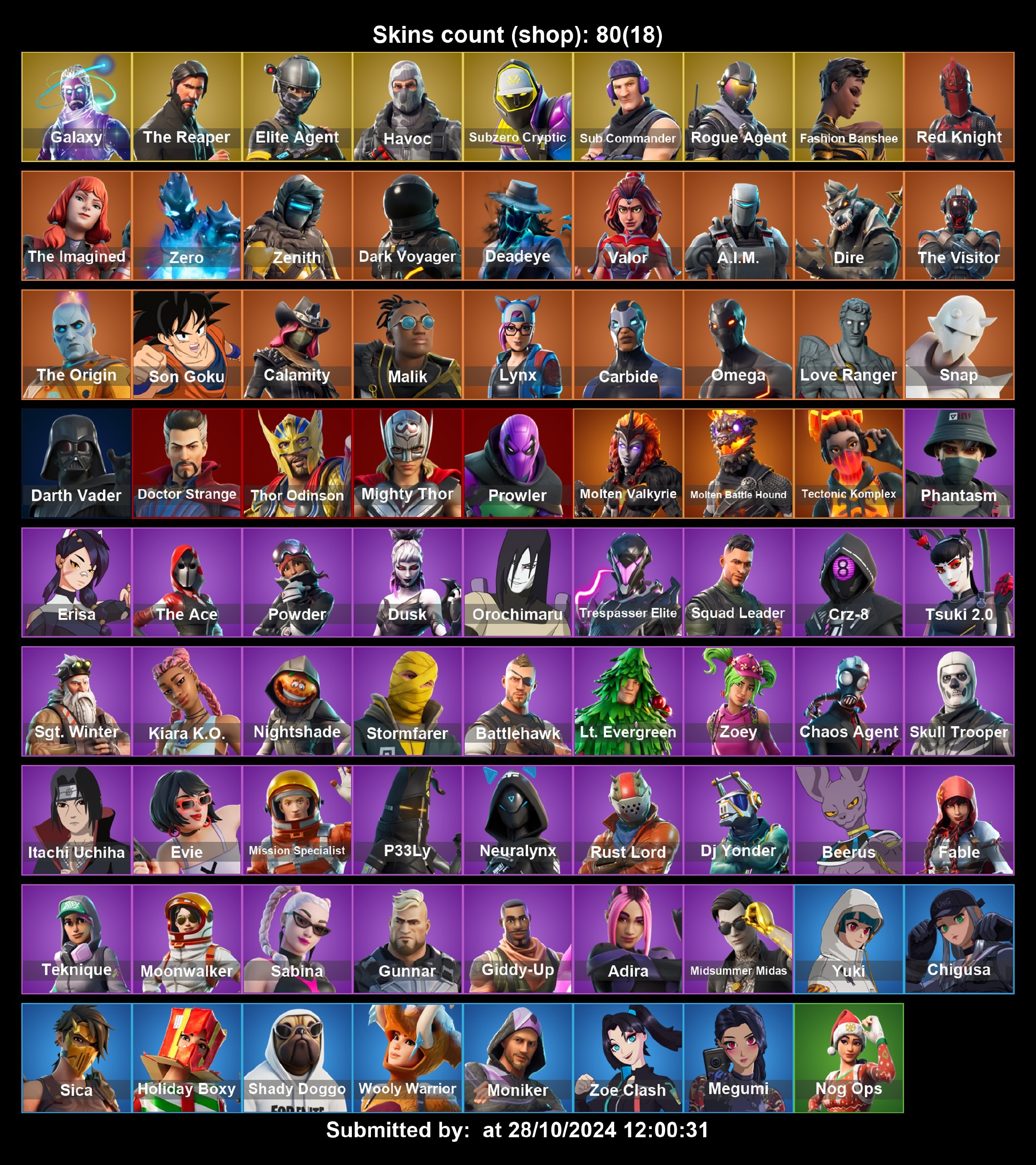 Buy 【80 SKINS】 (PC/XBOX) GALAXY | THE REAPER | ELITE AGENT | TAKE THE L ...