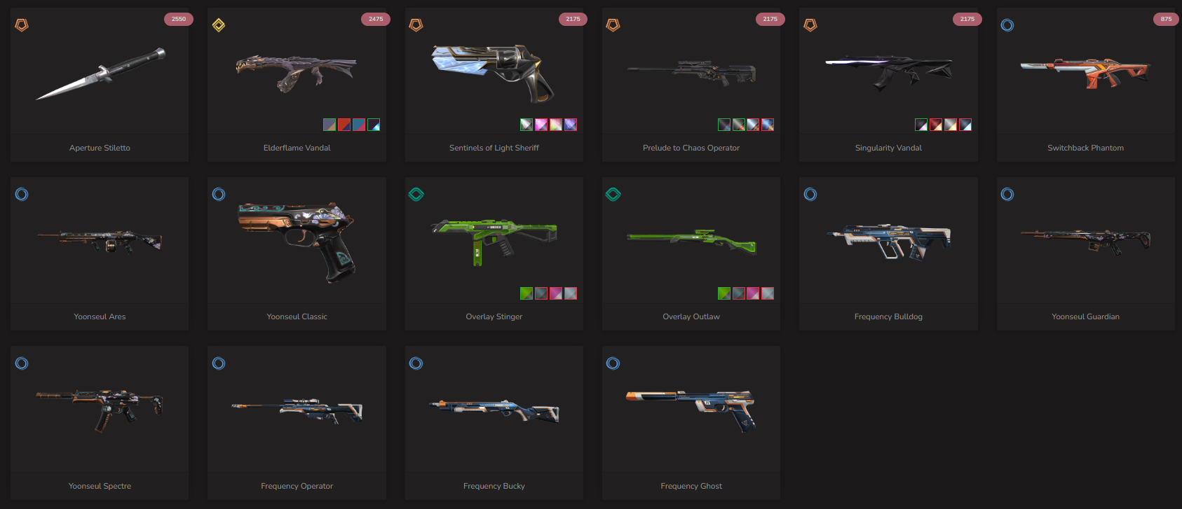 Buy EU-TR【16 SKINS 13425 VP SPENT Aperture Stiletto Elderflame Vandal ...
