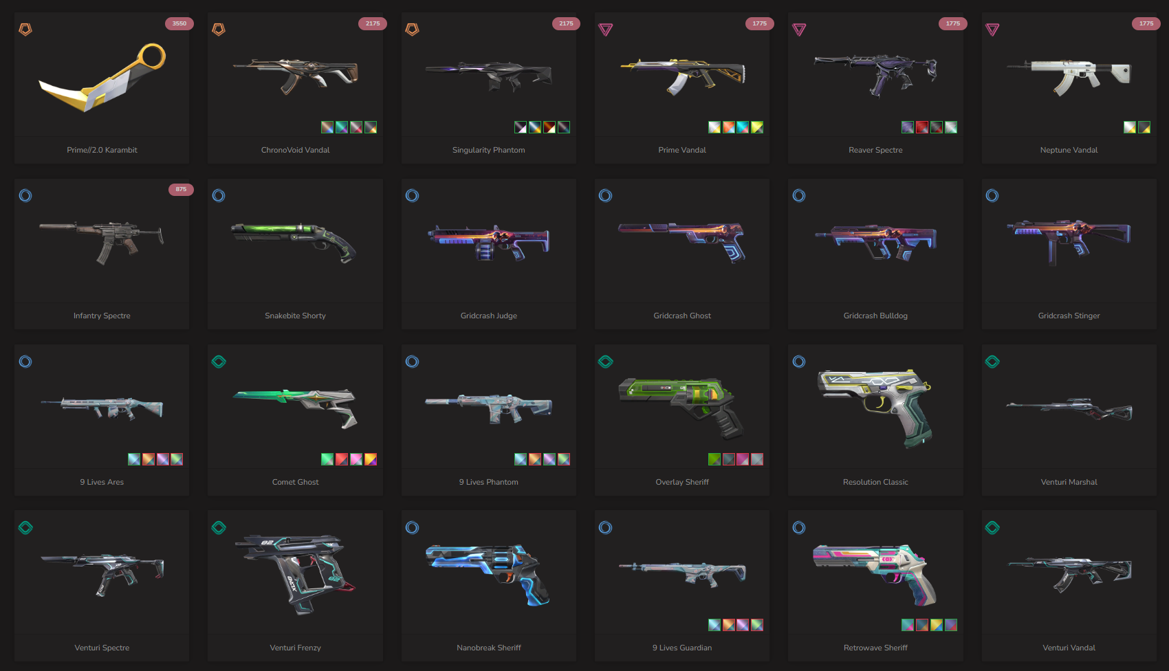 Buy EU-TR【24 SKINS 15100 VP SPENT Prime//2.0 Karambit ChronoVoid Vandal ...