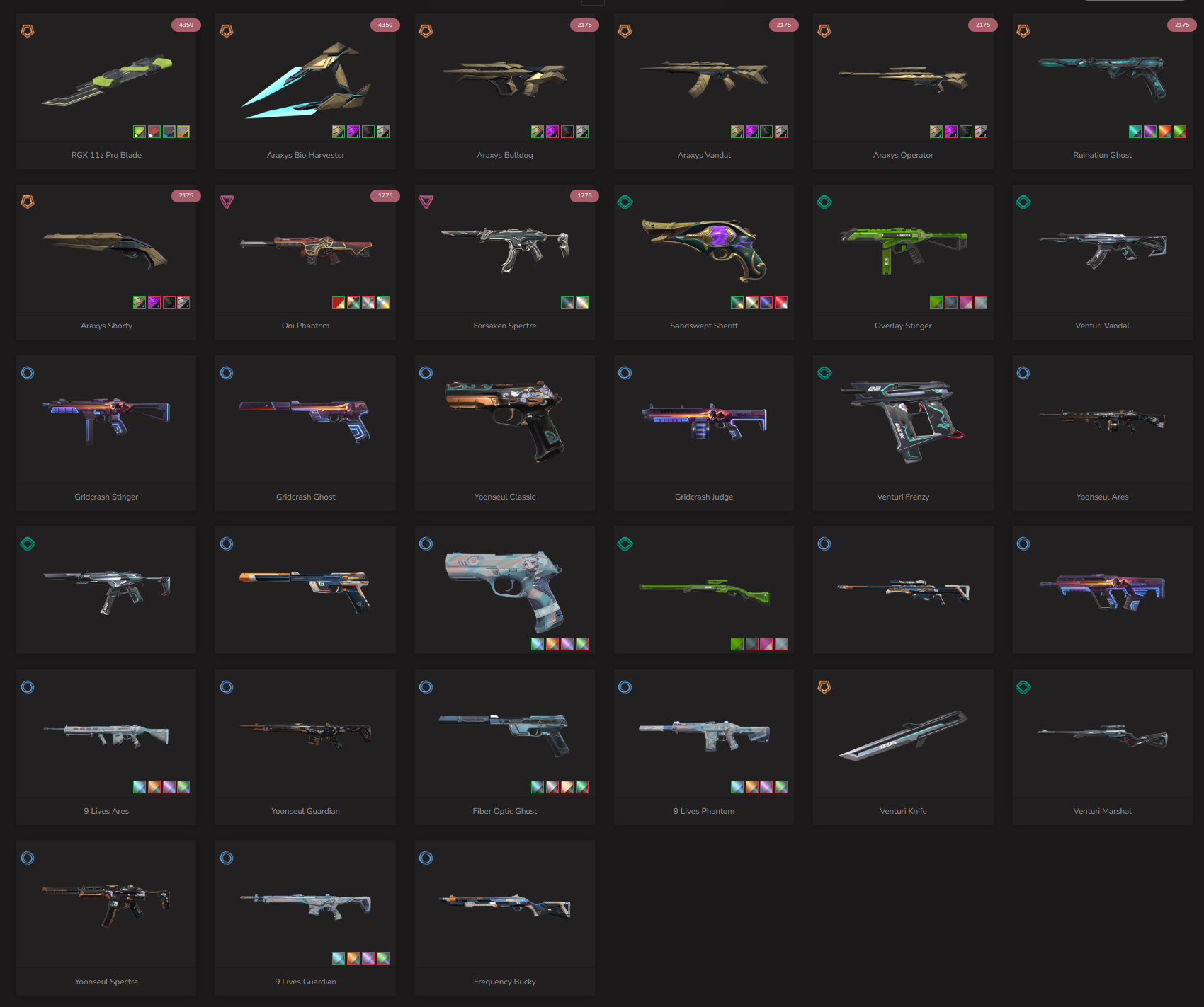 Buy EU-TR【33 SKINS 25125 VP SPENT RGX 11z Pro Blade Araxys Bio ...