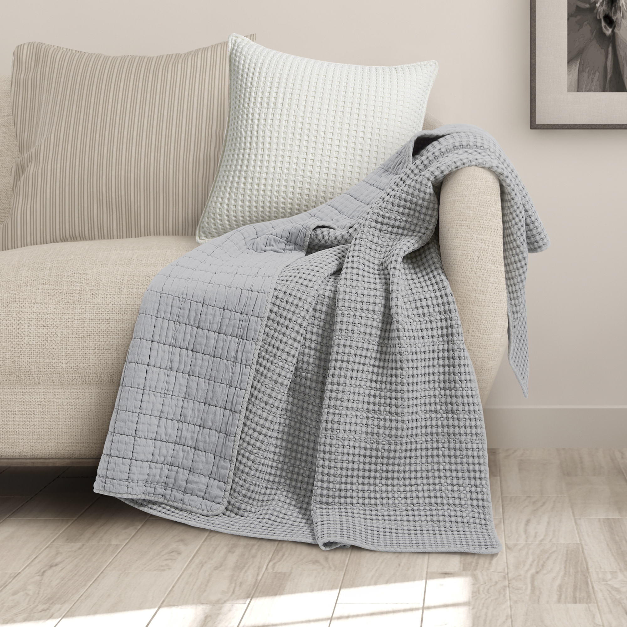 Mills Waffle Quilted Throw - Levtex Home | eBay